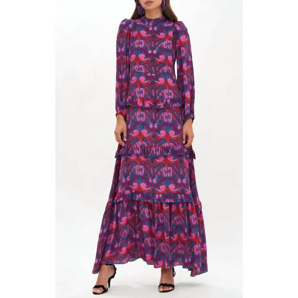 Oliphant | Dresses | New Oliphant Mock Neck Maxi In Kazak Blue | Poshmark